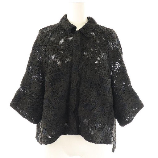 【中古】グレースコンチネンタル GRACE CONTINENTAL 24SS バックタックレースシャツ 36 黒 ブラック /MI ■OS レディース