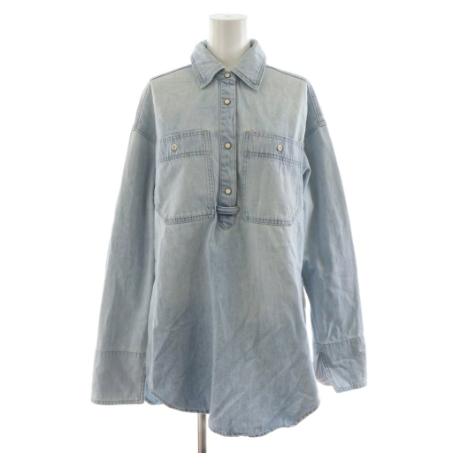 【中古】アメリヴィンテージ Ameri VINTAGE 美品 24SS DENIM SKIPPER SHIRT デニムシャツ ブラウス 長袖 F 水色