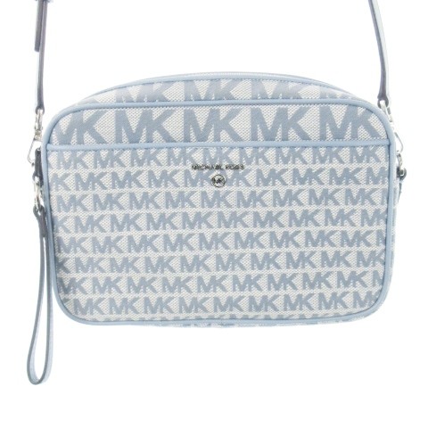 【中古】未使用品 マイケルコース MICHAEL KORS ショルダーバッグ キャンバス MK柄 総柄 ロゴ 青 ブルー 32T2ST9C71