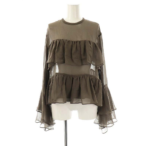 【中古】ドゥーズィエムクラス DEUXIEME CLASSE 25SS Exhilarating エクシラレイティング ブラウス シルク ブラウン