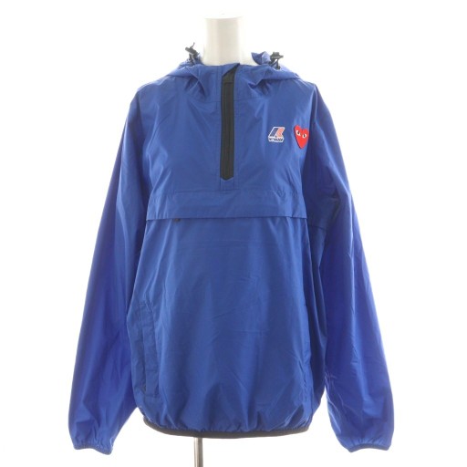 【中古】プレイコムデギャルソン × ケーウェイパーカー プルオーバー ハーフジップ ロゴ ハート ナイロン S /AN23