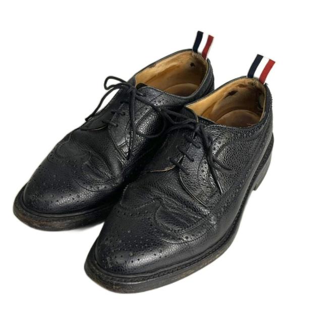 【中古】トムブラウン THOM BROWNE ウイングチップ ドレスシューズ ビジネスシューズ 革靴 US7 25.0cm 黒 ブラック