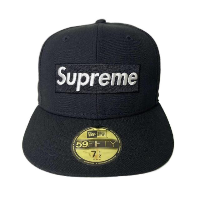 【中古】シュプリーム SUPREME 美品 22AW Money Box Logo New Era 59FIFTY キャップ 野球帽 ロゴ刺繍 7.5 59.6cm 黒
