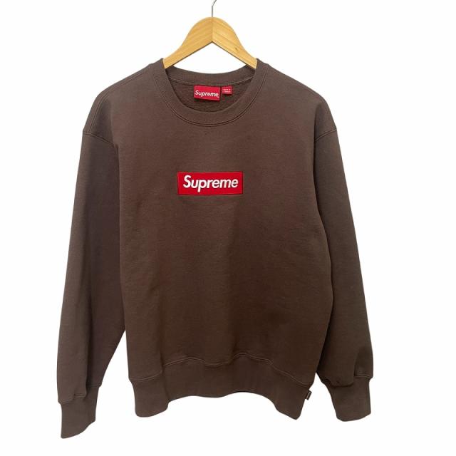 【中古】シュプリーム 22AW Box Logo Crewneck スウェット トレーナー ボックスロゴ 長袖 S 茶 ブラウン ☆AA★