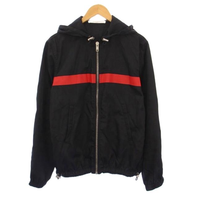 【中古】ジバンシィ GIVENCHY ナイロンジャケット アウター ショート丈 ジップアップ フード 44 黒