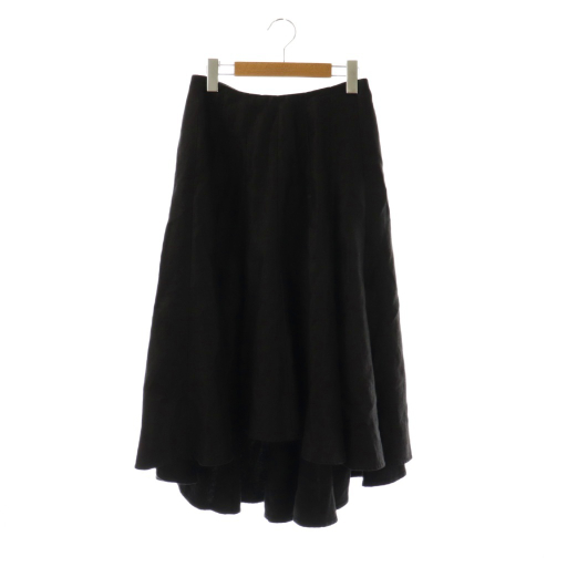 【中古】マディソンブルー MADISONBLUE PANEL FLARE SKIRT LINEN TWILL スカート ロング フレア リネン 1 黒 ブラック