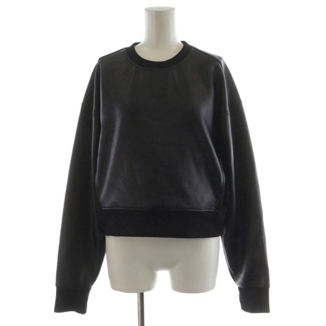 【中古】ダブルスタンダードクロージング ダブスタ ESSENTIAL エコレザープルオーバートップス スウェット F 黒