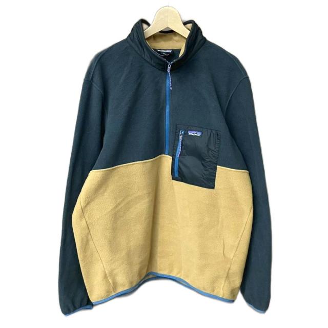 【中古】パタゴニア Patagonia マイクロディニ ハーフジップ プルオーバー フリース XL 紺 茶 STY26200FA22