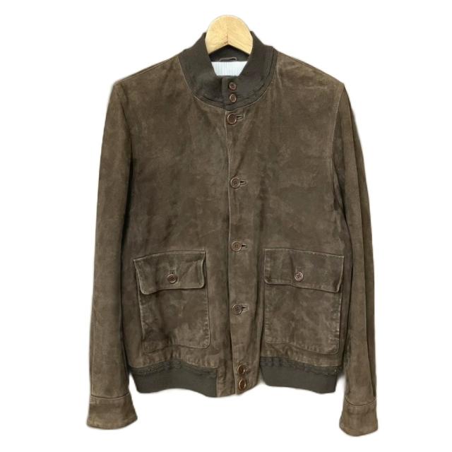 【中古】チンクアンタ Cinquanta ドライビングブルゾン 羊革 ラムスキン スウェード スタンドカラー 50 茶 ブラウン