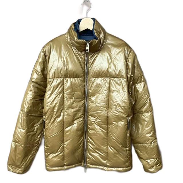 【中古】ダンヒル dunhill ダウンジャケット ナイロン 光沢感 ダブルジップ S キャメル メンズ