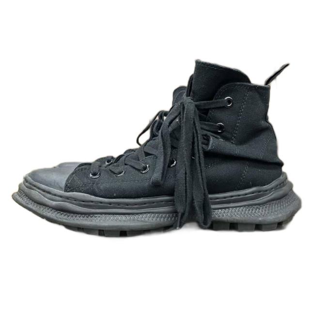 【中古】ミハラヤスヒロ MIHARA YASUHIRO × リミ フゥ LIMI feu ハイカットスニーカー キャンバス 43 黒 ブラック