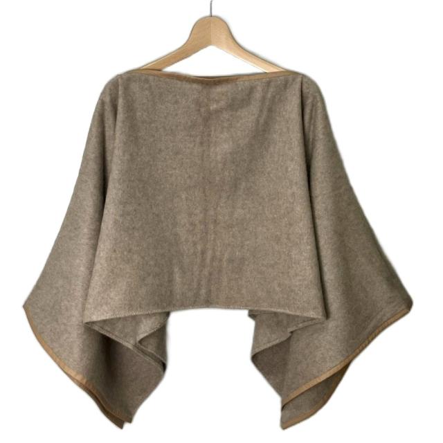 【中古】6 ROKU BEAUTY&YOUTH B&Y ロク ビューティーアンドユース カシミヤ ポンチョ ベージュ 8699-299-1099