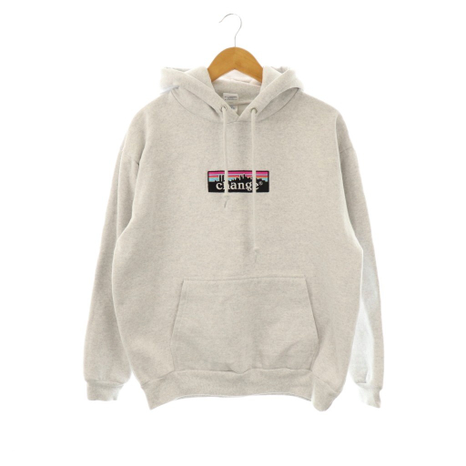 【中古】チェンジ Change BOX LOGO プルオーバー パーカー コットン L グレー /NR ■OS ■AD メンズ