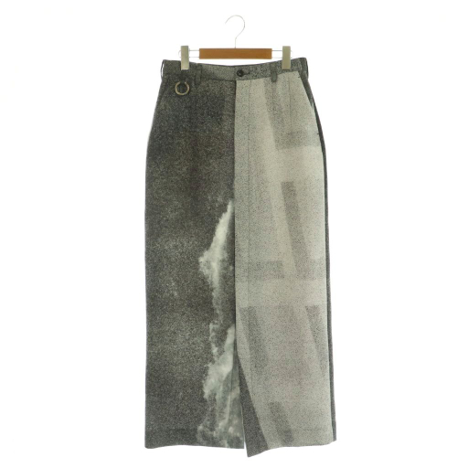 【中古】タロウホリウチ TARO HORIUCHI × 横田大輔 ロングオープンスカート 切替 スリット 1 グレー レディース