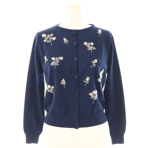 【中古】トッカ TOCCA 25SS 【洗える】LITTLE MIMOSA カーディガン ニット S ネイビー /DO ■OS レディース