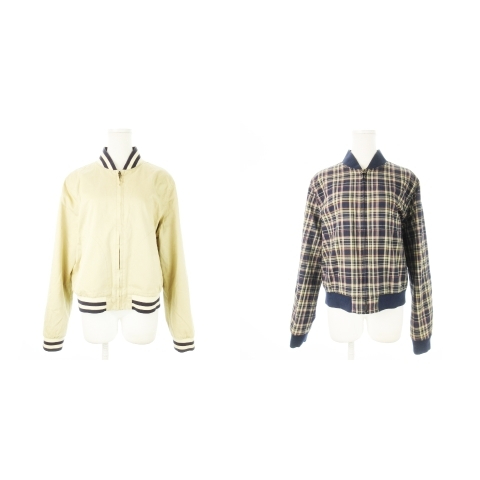 【中古】ポロ ラルフローレン POLO RALPH LAUREN MA-1 リバーシブル ブルゾン ジャケット L ベージュ ネイビー