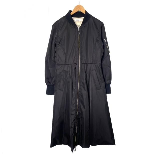【中古】ファーファー furfur MA-1風ドレスコート 中綿 ロング ジップアップ RWFC225004 1 ブラック