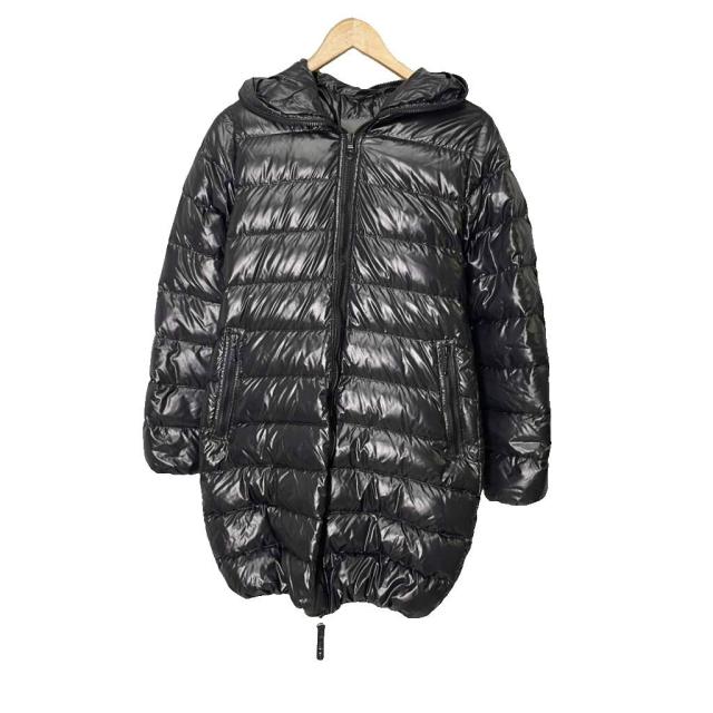 【中古】デュベティカ アチェ ダウンコート ナイロン ダブルフルジップ ミドル丈 ロング 40 ブラック ☆AA★