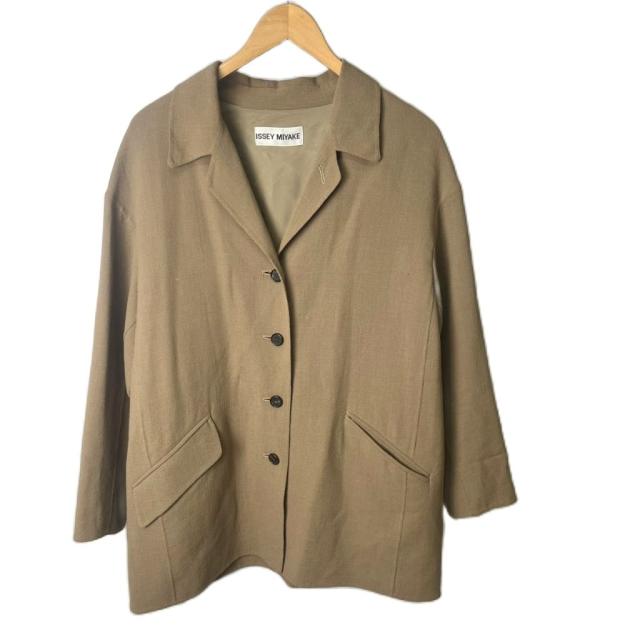 【中古】イッセイミヤケ ISSEY MIYAKE アーカイブジャケット テーラード 4Bジャケット オールド M ブラウン IM63-FD105 レディース