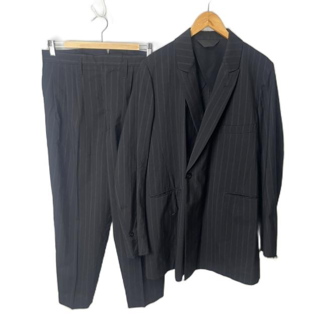 【中古】エッセイ ESSAY ピークドラペルセットアップ スーツ パンツ ジャケット M ブラック メンズ