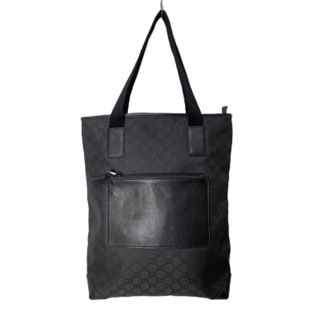 【中古】グッチ GUCCI GGキャンバス×レザー トートバッグ ハンドバッグ 180450 ブラック ☆AA★ メンズ レディース