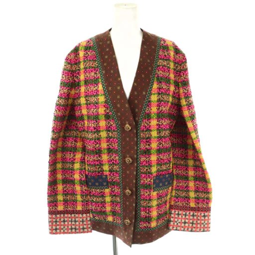 【中古】グッチ GUCCI カーディガンジャケット ノーカラージャケット 36 マルチカラー 602759 /DF ■OS