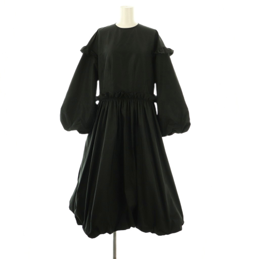 【中古】ノワールケイニノミヤ 23AW AD2023 フリルバルーンワンピース ロング 長袖 XS ブラック /HK ■OS