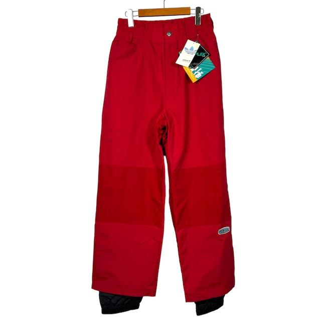 【中古】アディダス adidas タグ付き 80s デサント製 ロゴ ナイロンスキーパンツ 銀タグ 赤 レッド Oサイズ LL相当
