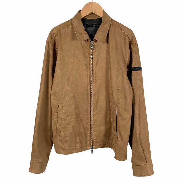 【中古】ブラックレーベルクレストブリッジ BLACK LABEL CRESTBRIDGE フェイクスエードジャケット ブルゾン チェック ブラウン M メンズ