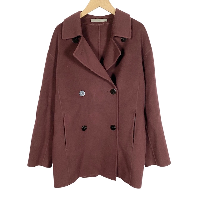 【中古】セオリーリュクス theory luxe ダブルフェイスコート カシミヤ混 ウール 長袖 ボルドー 38 M相当 レディース