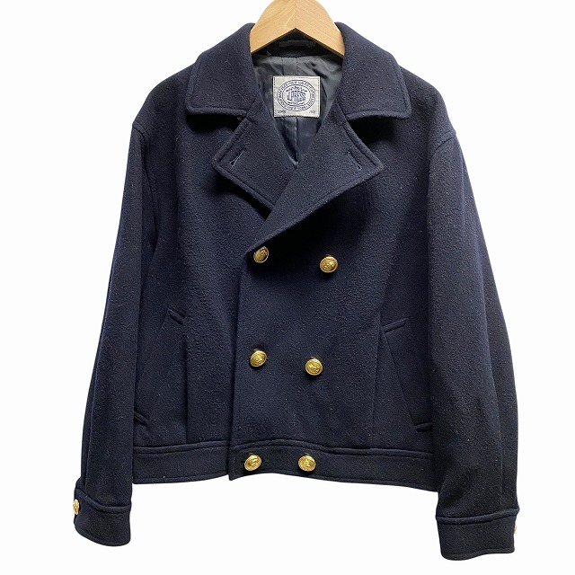 【中古】ジェイプレス J.PRESS クロップド丈 ジャケット 長袖 金ボタン ウール 紺 ネイビー 9 M相当 レディース