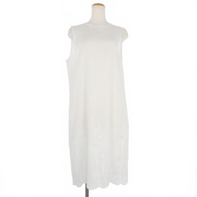 【中古】マメクロゴウチ  Mame Kurogouchi 21SS シルク コットン ボタニカル 刺? シアー ワンピース ノースリーブ 1