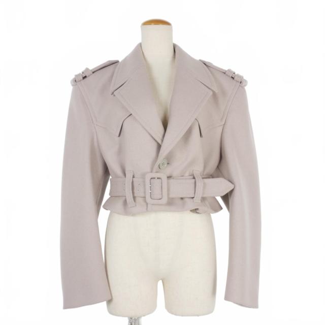 【中古】未使用品 エムエムシックス メゾンマルジェラ MM6 Maison Margiela フェルトウール クロップド ジャケット 36