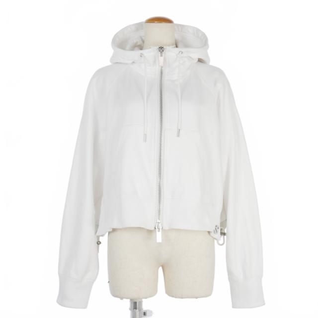 【中古】サカイ sacai レイヤード ジップパーカー ショート丈 3 白 ホワイト 23-06511 レディース