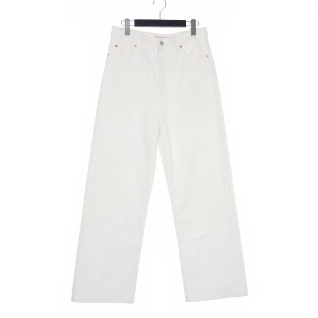 【中古】ヴァレンティノ ヴァレンチノ  VALENTINO Archive 1985 プリント ウォッシュド ワイドデニム ジーンズ 25 白