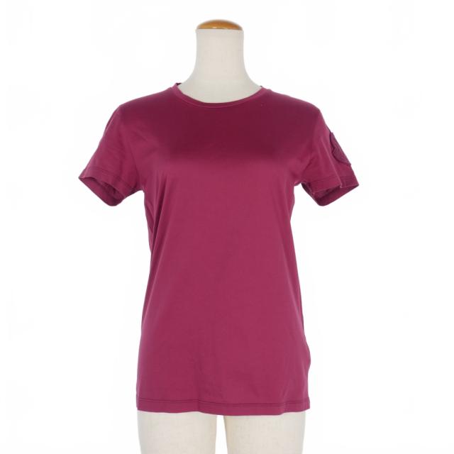 【中古】モンクレール MONCLER ビッグワッペン付 Tシャツ カットソー 半袖 S レッド 赤 D2093808260 8390X 国内正規 レディース