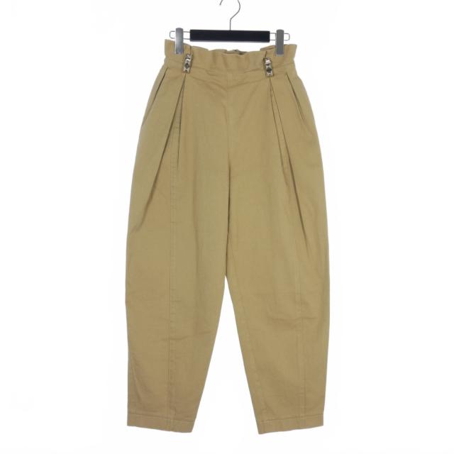 【中古】アレキサンダーワン ALEXANDER WANG スタッズ ベルトループ テーパード ワイドパンツ 2 ベージュ レディース
