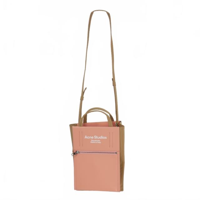 【中古】アクネ ストゥディオズ Acne Studios ペーパーテクスチャー ロゴ プリント トートバッグ ナイロン レザー