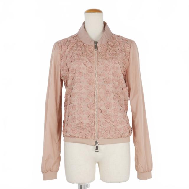 【中古】モンクレール MONCLER DEDONETTE ディネット フラワーエンブロイダリー ジップアップ ブルゾンジャケット 0