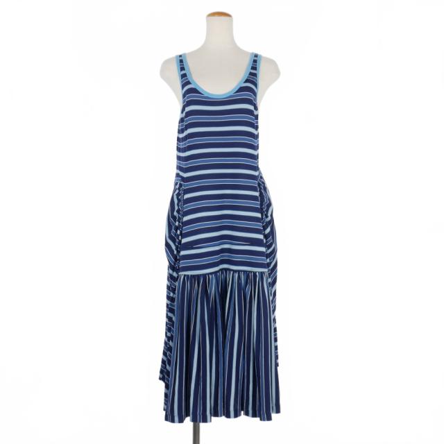 【中古】マルニ MARNI ボーダーノースリーブ ワンピース 40 ブルー 青 ABJE0636Q0 国内正規 レディース