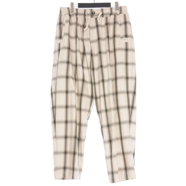 【中古】未使用品 エルカルテット LQUARTET 25SS COTTON OMBRE CRAFTSMAN PAJAMAS PANTS チェックワイドパンツ M