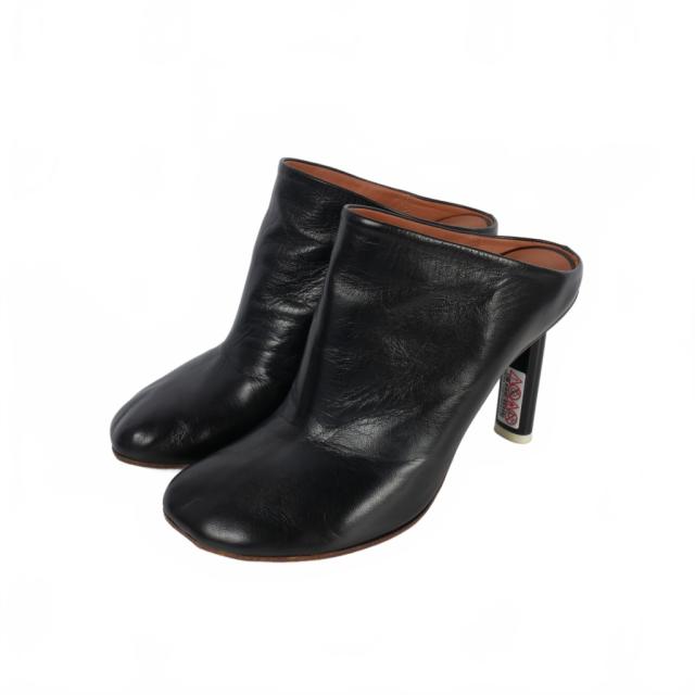 【中古】ヴェトモン ベトモン VETEMENTS ライターヒール レザー サボブーツ 38 黒 ブラック レディース