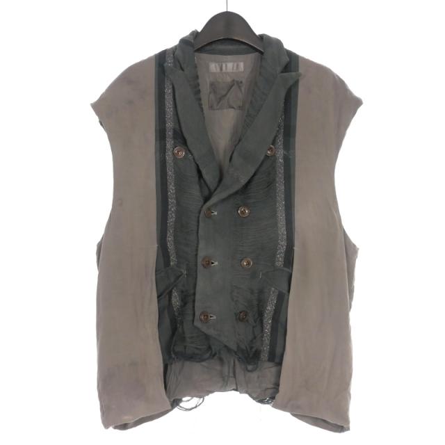 【中古】メアグラーティア meagratia 23SS Crash check VT ベスト ジレ 2 グレー 23231-0401 メンズ