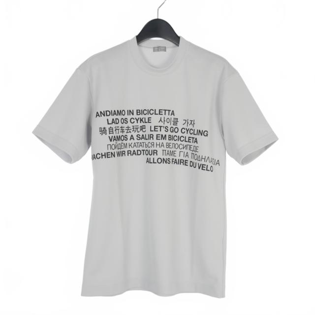 【中古】コムデギャルソンオム COMME des GARCONS HOMME 2002SS 田中オム メッセージ Tシャツ グレー 灰色 HE-T044