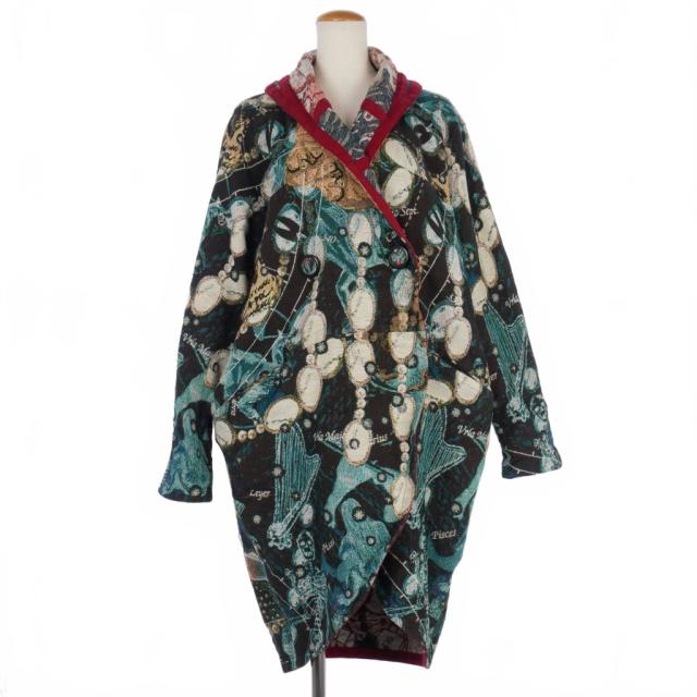 【中古】イッセイミヤケ ISSEY MIYAKE 07AW A-POC ゴブラン織 ジャケット コート 総柄 サイズ2 マルチカラー