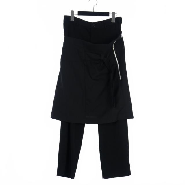 【中古】ブラックコムデギャルソン BLACK COMME des GARCONS 20SS ドッキング ラップパンツ スラックス M 黒 ブラック