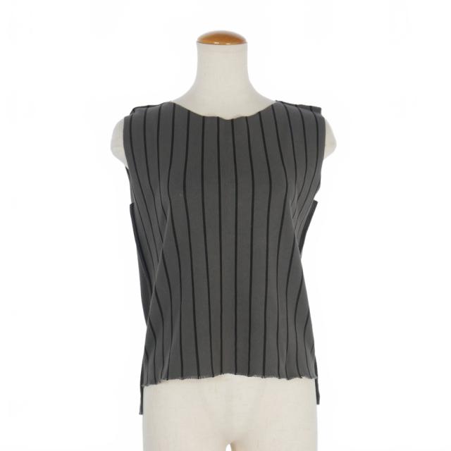 【中古】イッセイミヤケ ISSEY MIYAKE 21SS A-POC INSIDE エイポック フリンジ ストライプ ニット ノースリーブ 2