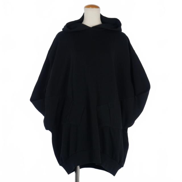 【中古】未使用品 メゾンマルジェラ MM6 24SS ショルダーカバー スウェット フーディー ノースリーブ パーカー S 黒