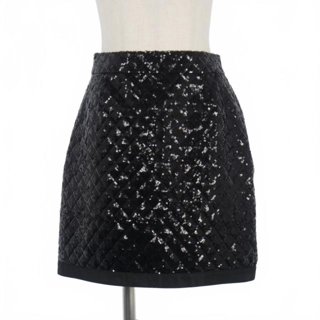 【中古】ヴィヴィアーノ VIVIANO スパンコール ミニスカート タイト XS ブラック 黒 レディース