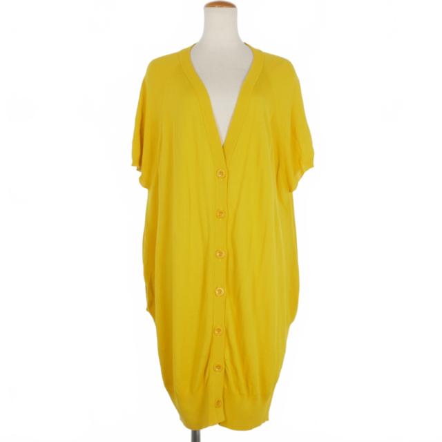 【中古】メゾンマルジェラ Maison Margiela 14SS ニット カーディガン ノースリーブ ロング丈 M 黄 イエロー